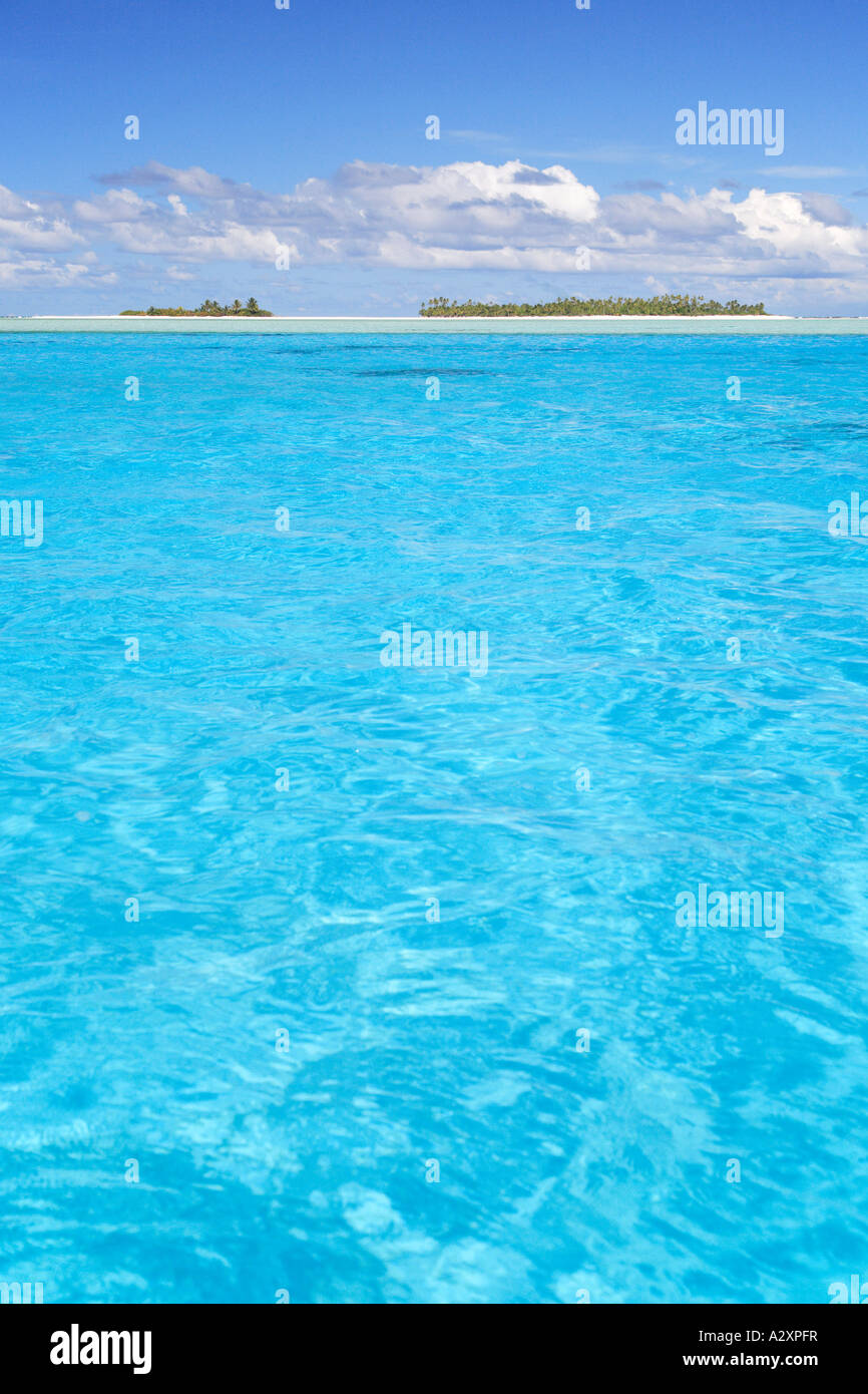 Desert Island in Aitutaki Lagoon Cook islands Polynesia Pacific Stock ...