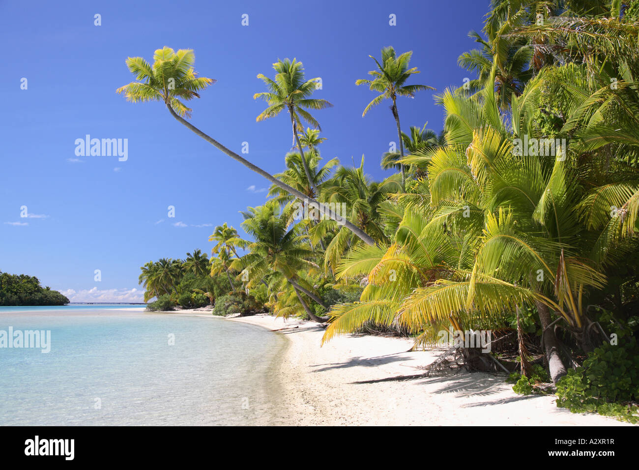 One foot island Aitutaki Cook islands Polynesia Pacific Stock Photo - Alamy