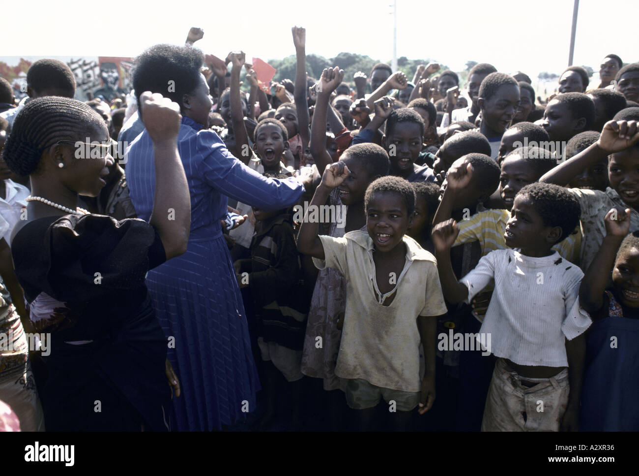 Mozambique 1987: The wife of President Chissano, dressed in black ...