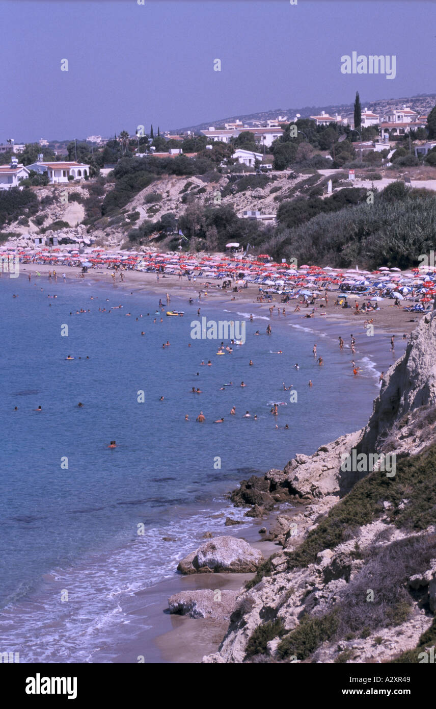 cyprus paphos coral bay resort beach cliffs 1999 Stock Photo - Alamy