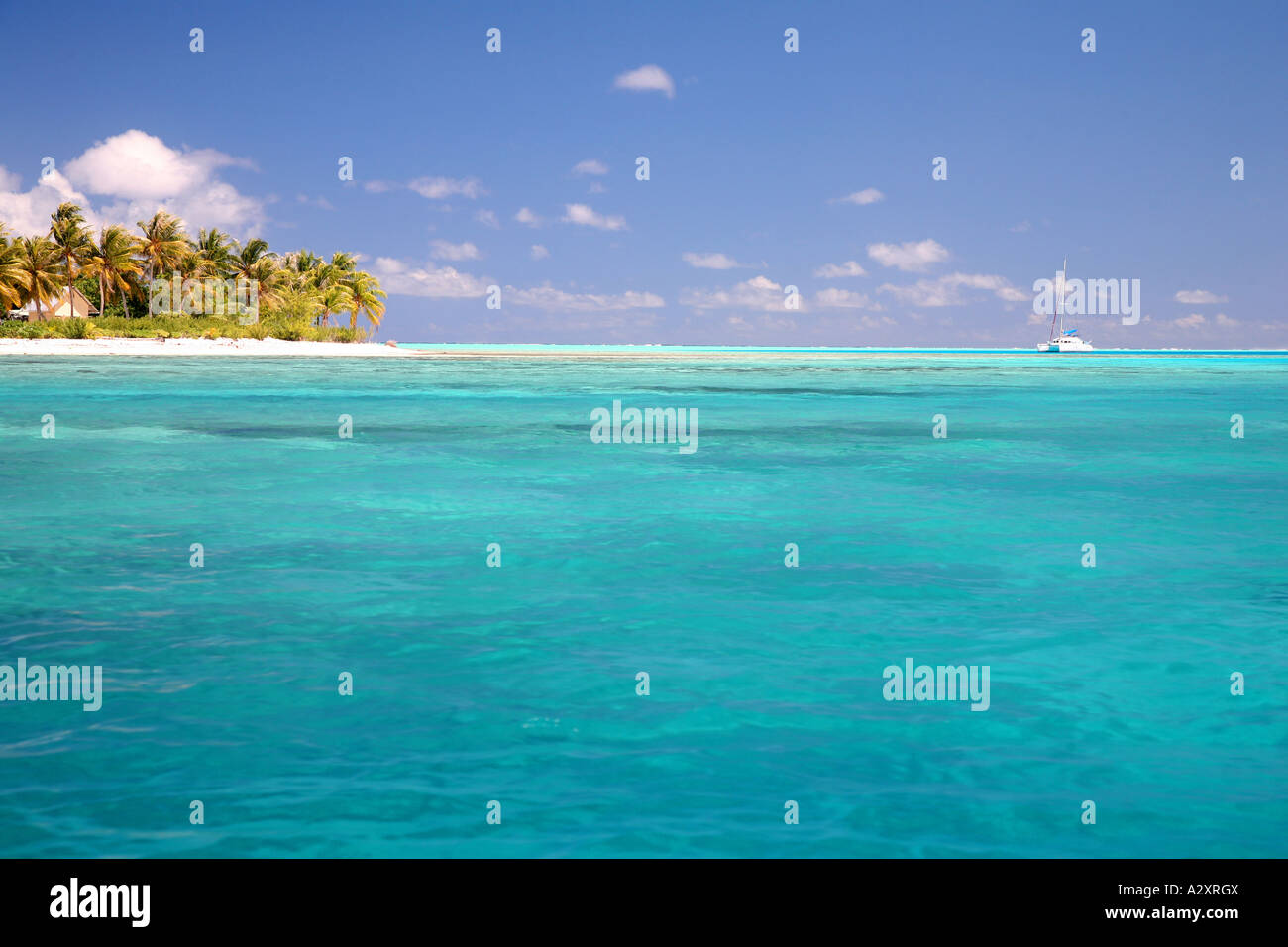 Maupiti motu Island and lagoon French Polynesia Pacific society islands ...