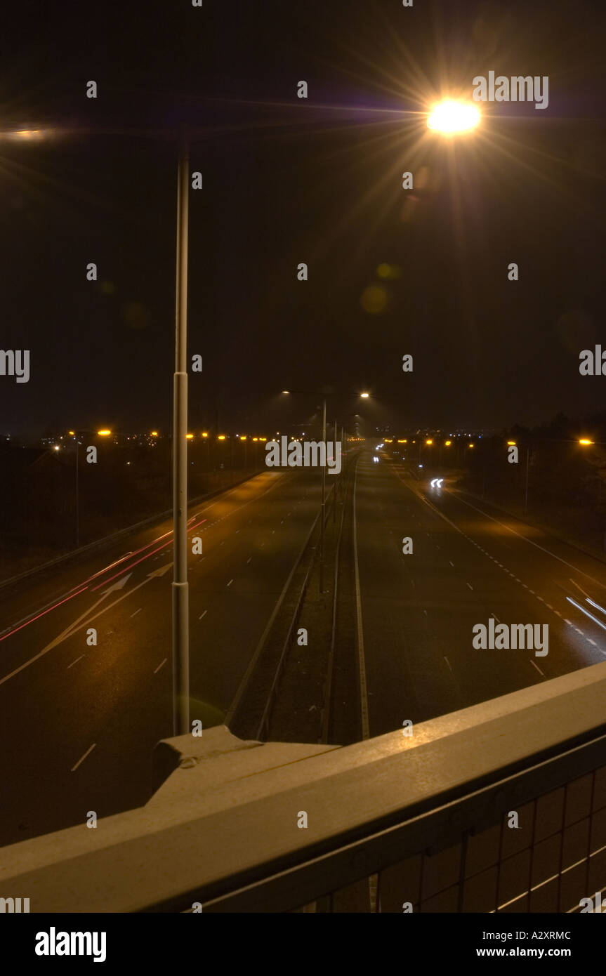 Lamp post night motorway hi-res stock photography and images - Alamy