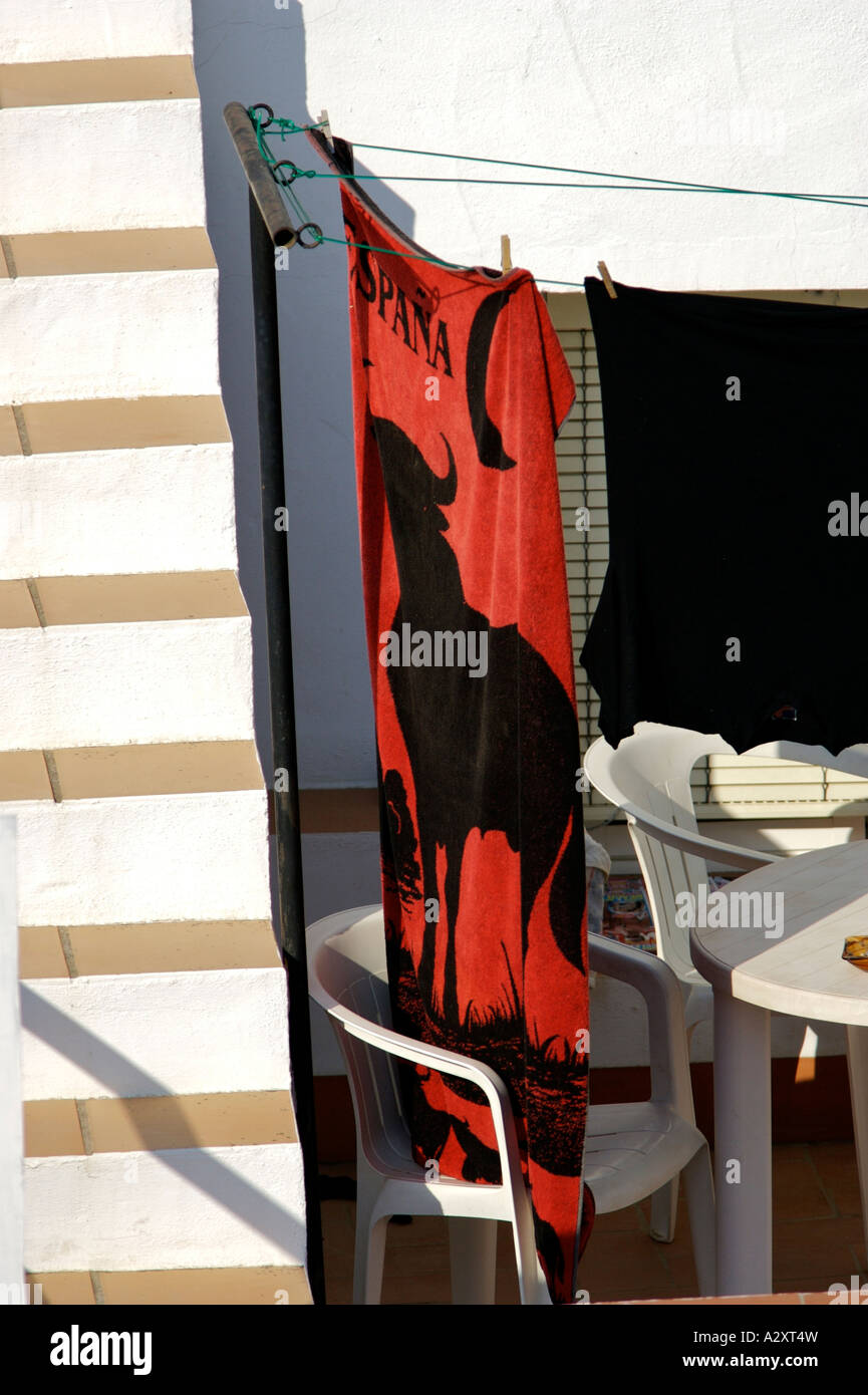 Bull Towel on Rooftop Terrace Stock Photo - Alamy