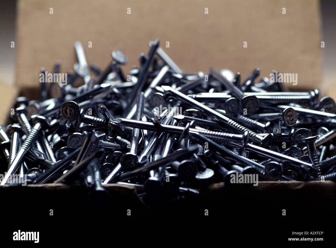 Hardware box nails close up hi-res stock photography and images - Alamy