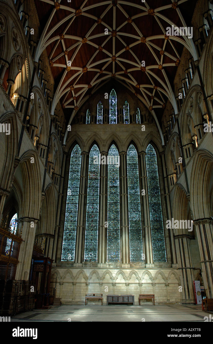 Stained glass window in York Cathedral, York, England, UK Stock Photo ...