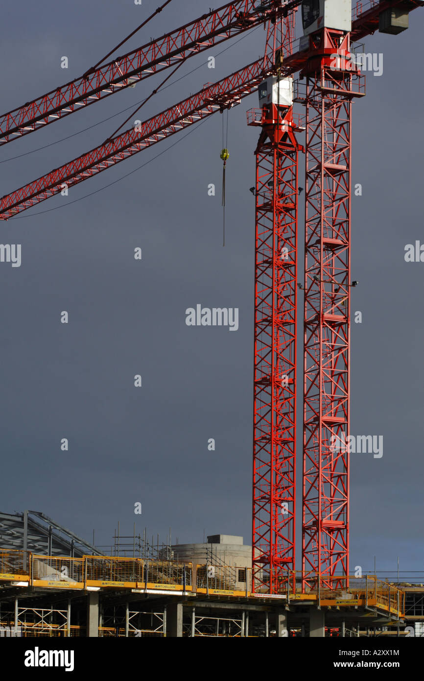 Construction crane building site Stock Photo - Alamy