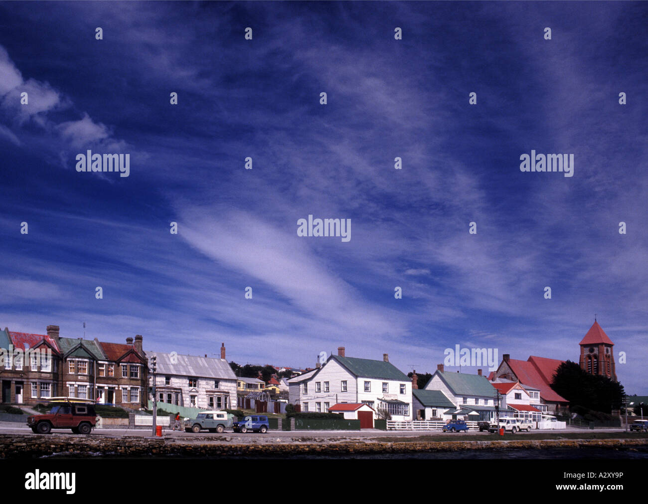 The seafront Stanley capital of the Falkland Islands South Atlantic ...
