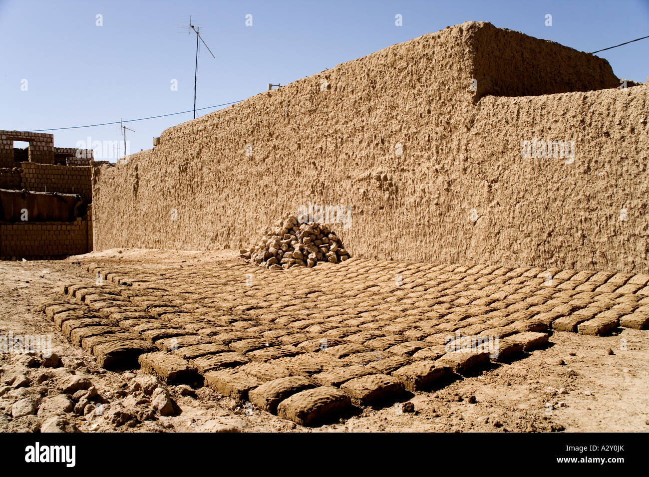 Adobe bricks drying in the sun hi-res stock photography and images - Alamy