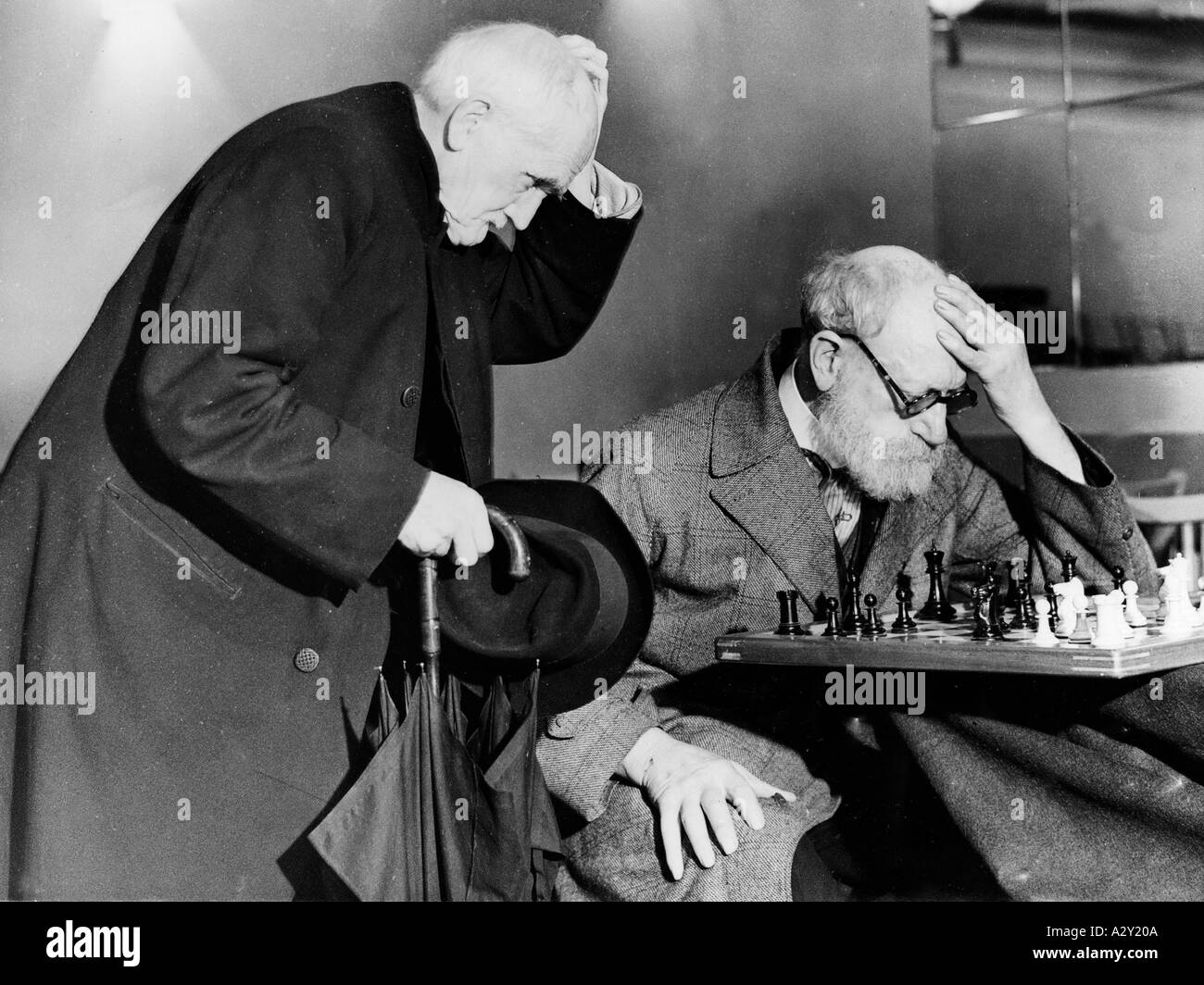 Old chess player Black and White Stock Photos & Images - Alamy