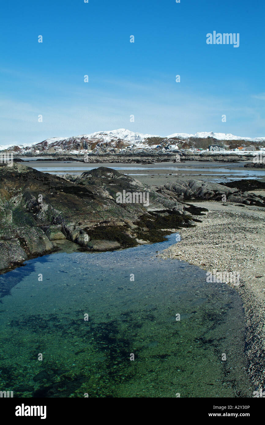 beautiful calm rock pool at Back of Keppoch, Arisaig. West coast of ...
