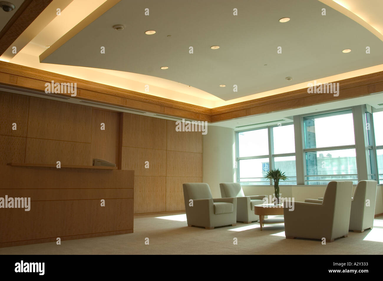 Contemporary reception area with sofas Stock Photo - Alamy