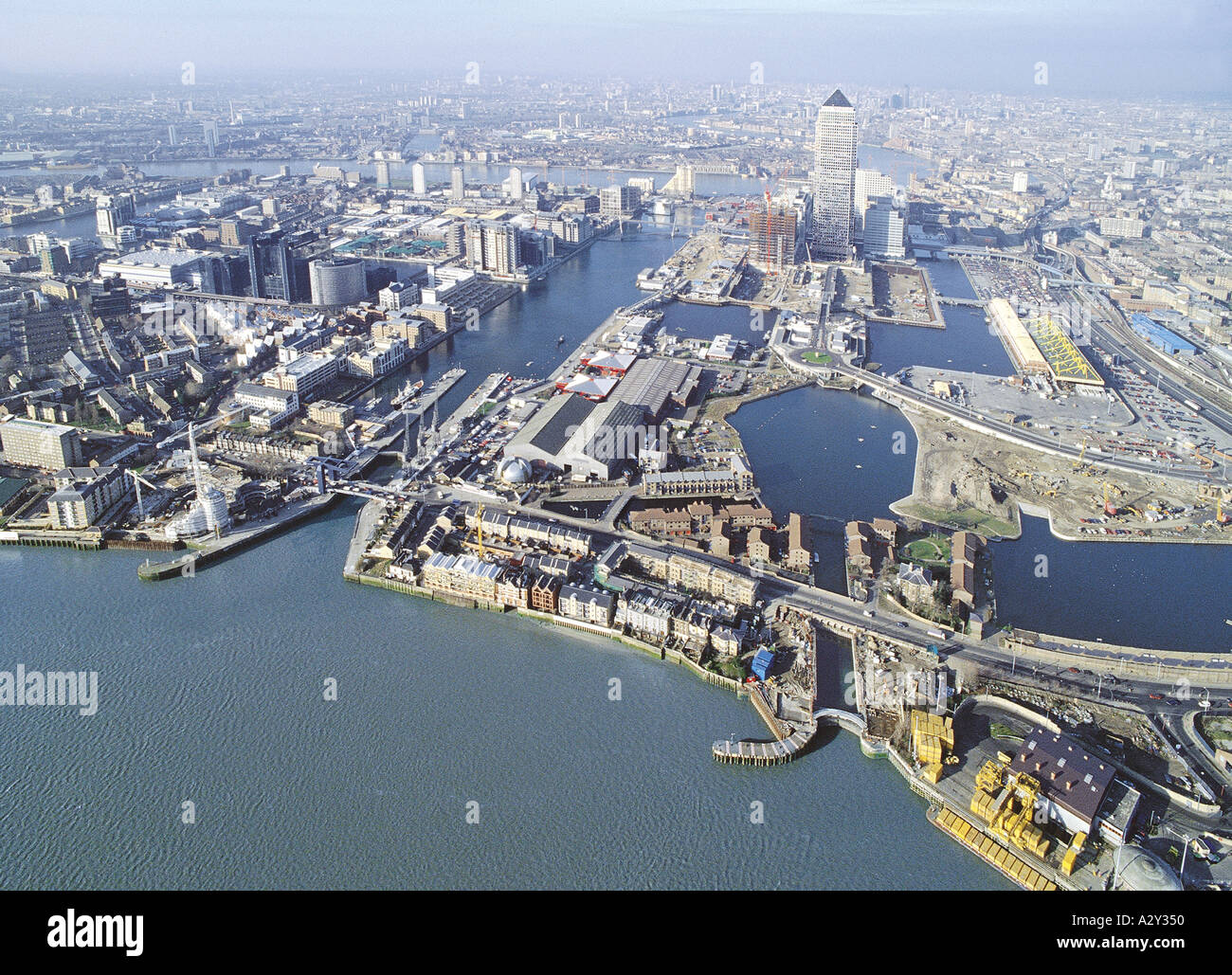 Aerial View of Canary Wharf and London Docklands Stock Photo - Alamy