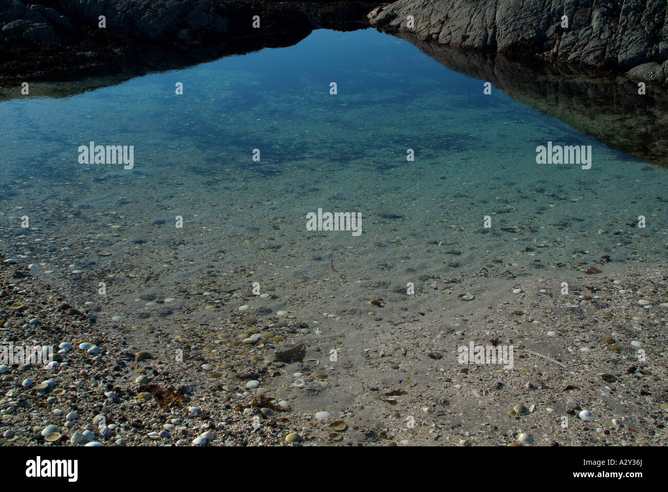 Beautiful calm rock pool at Back of Keppoch, Arisaig. West coast of ...