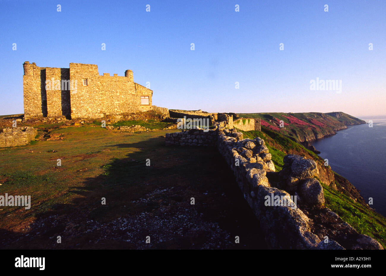 Lundy Island castle and cliffs, Devon, England, Great Britain, UK, in ...