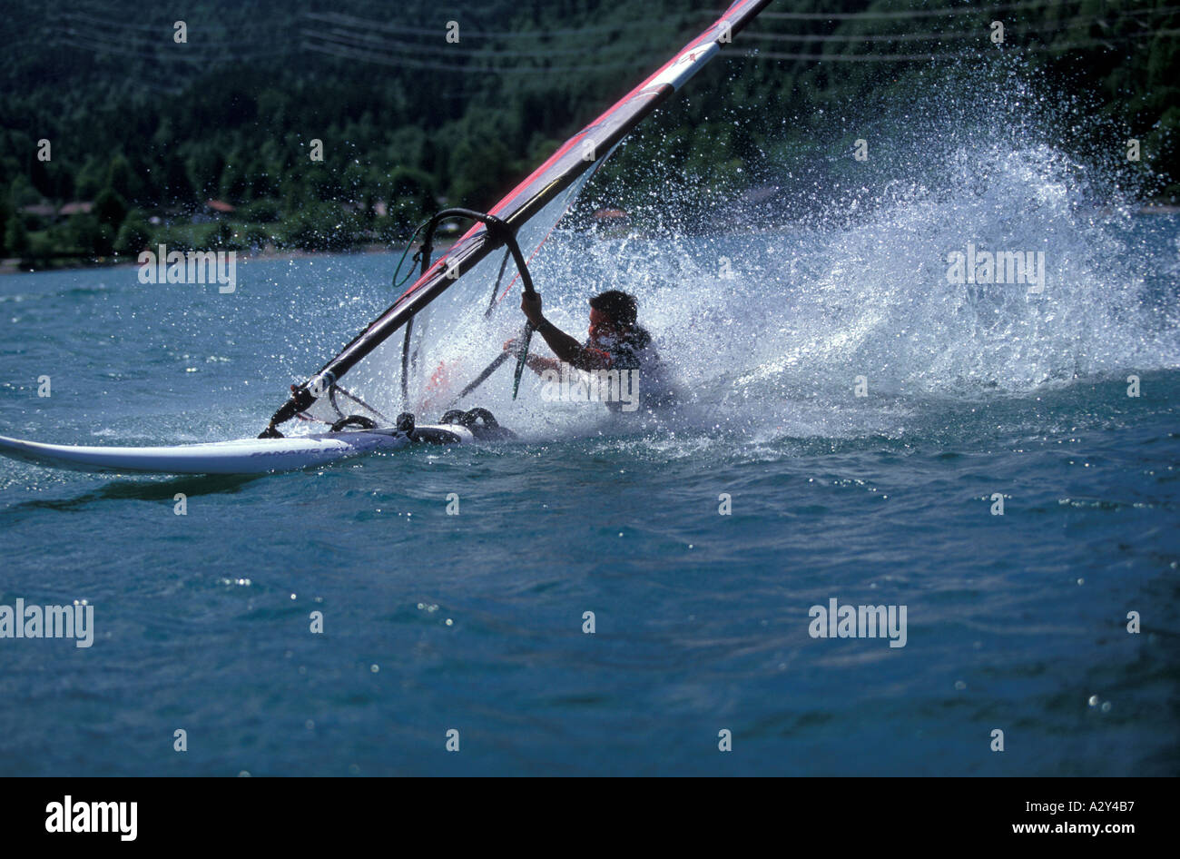 Windsurfer Walchensee Bavaria Germany Stock Photo - Alamy