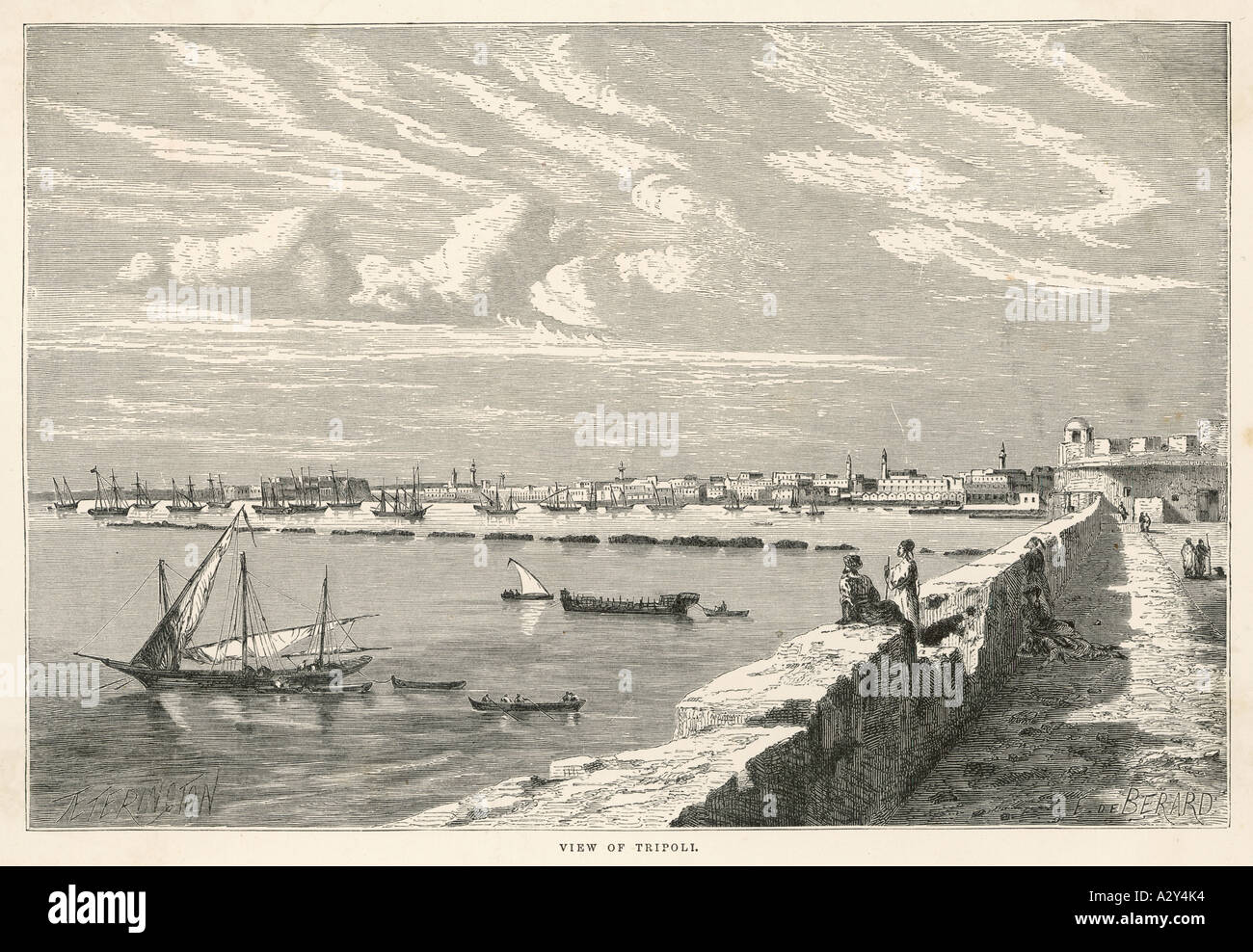 Libya Tripoli Port 1877 Stock Photo - Alamy