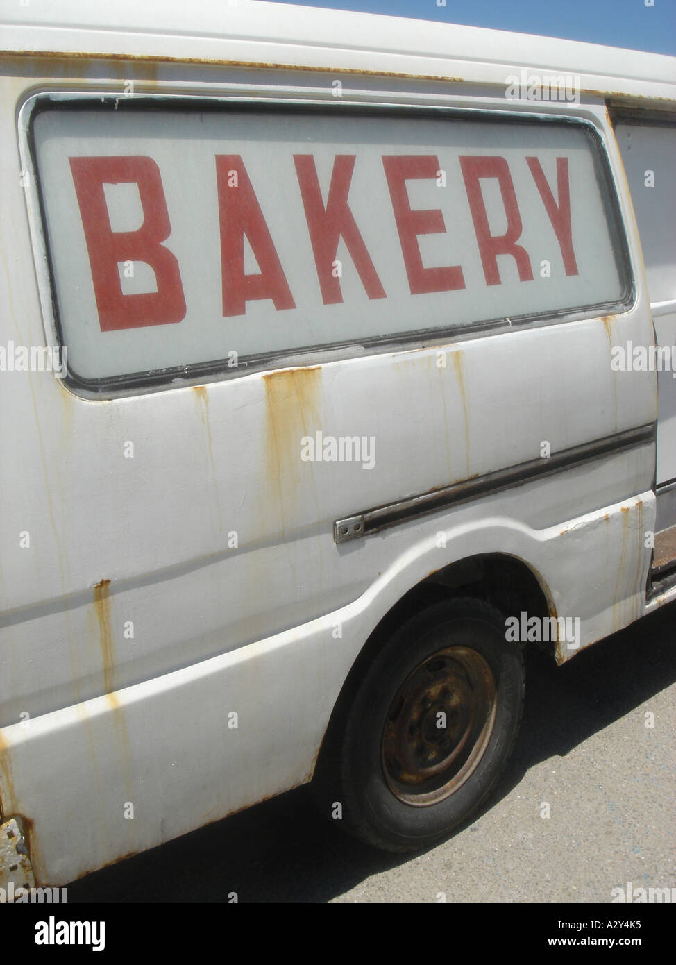 Baker's van, Mandraki, Nissyros, Greece, July 2005 Stock Photo - Alamy
