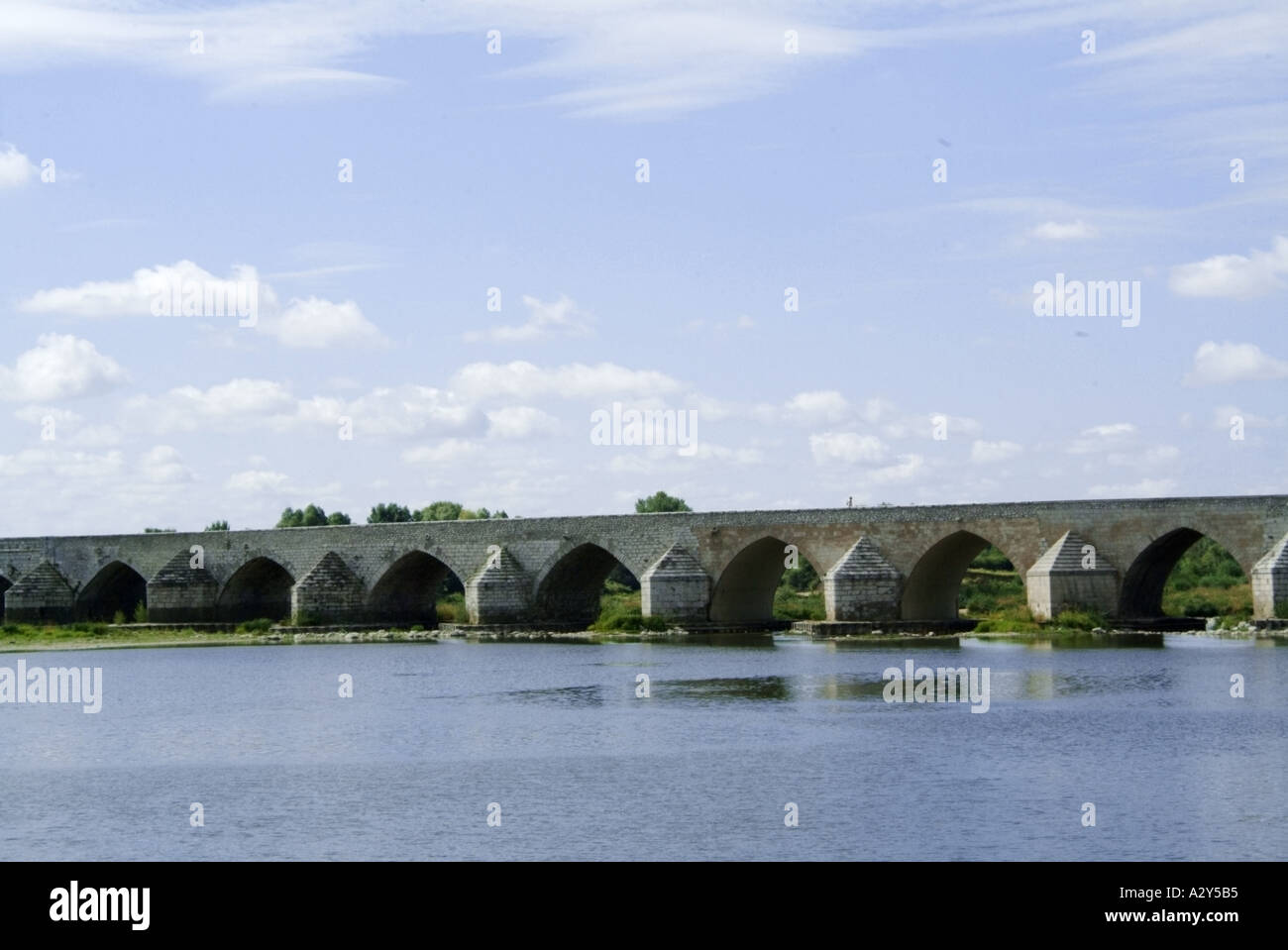 france loiret beaugency medieval bridge river loire Stock Photo - Alamy