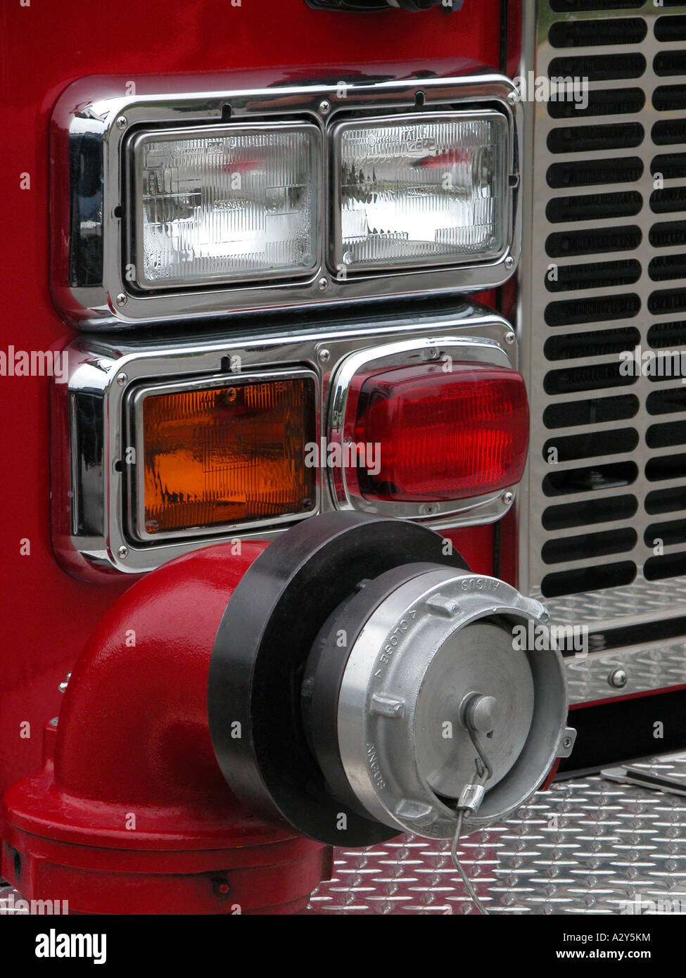 Unique parts and areas of a fire truck Stock Photo - Alamy