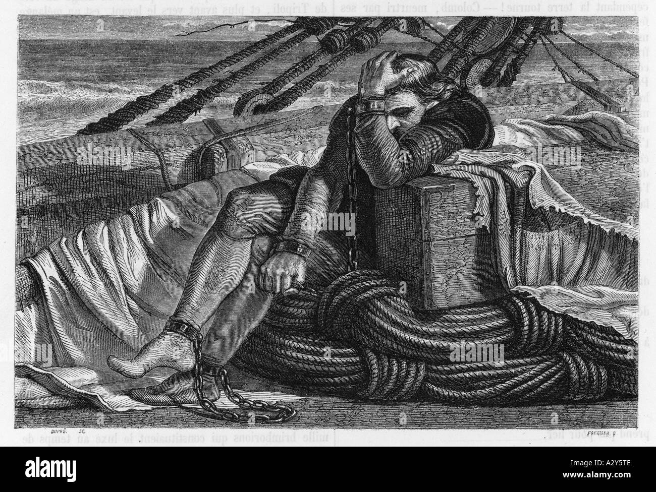 Columbus In Chains Stock Photo - Alamy