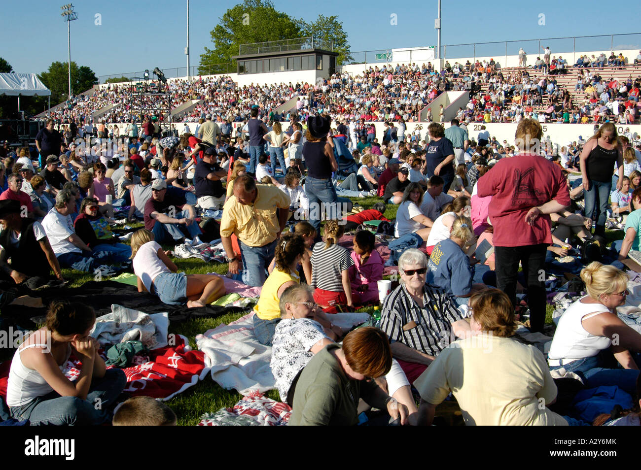 Crowd of people attend an outdoor concert event Stock Photo - Alamy