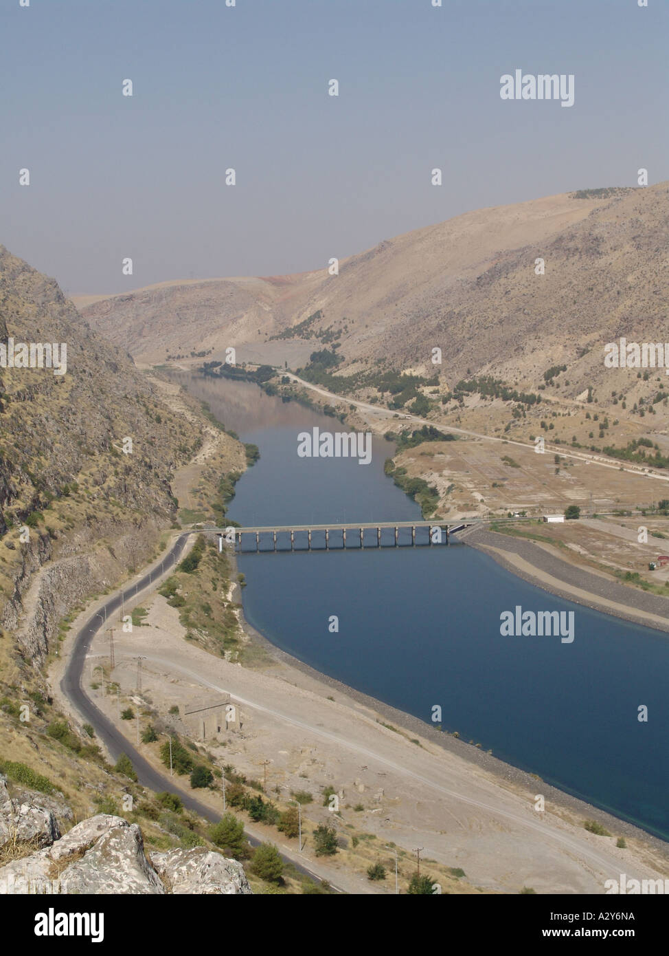 Ataturk Dam with view of Euphrates River, Turkey August 2005 Stock ...