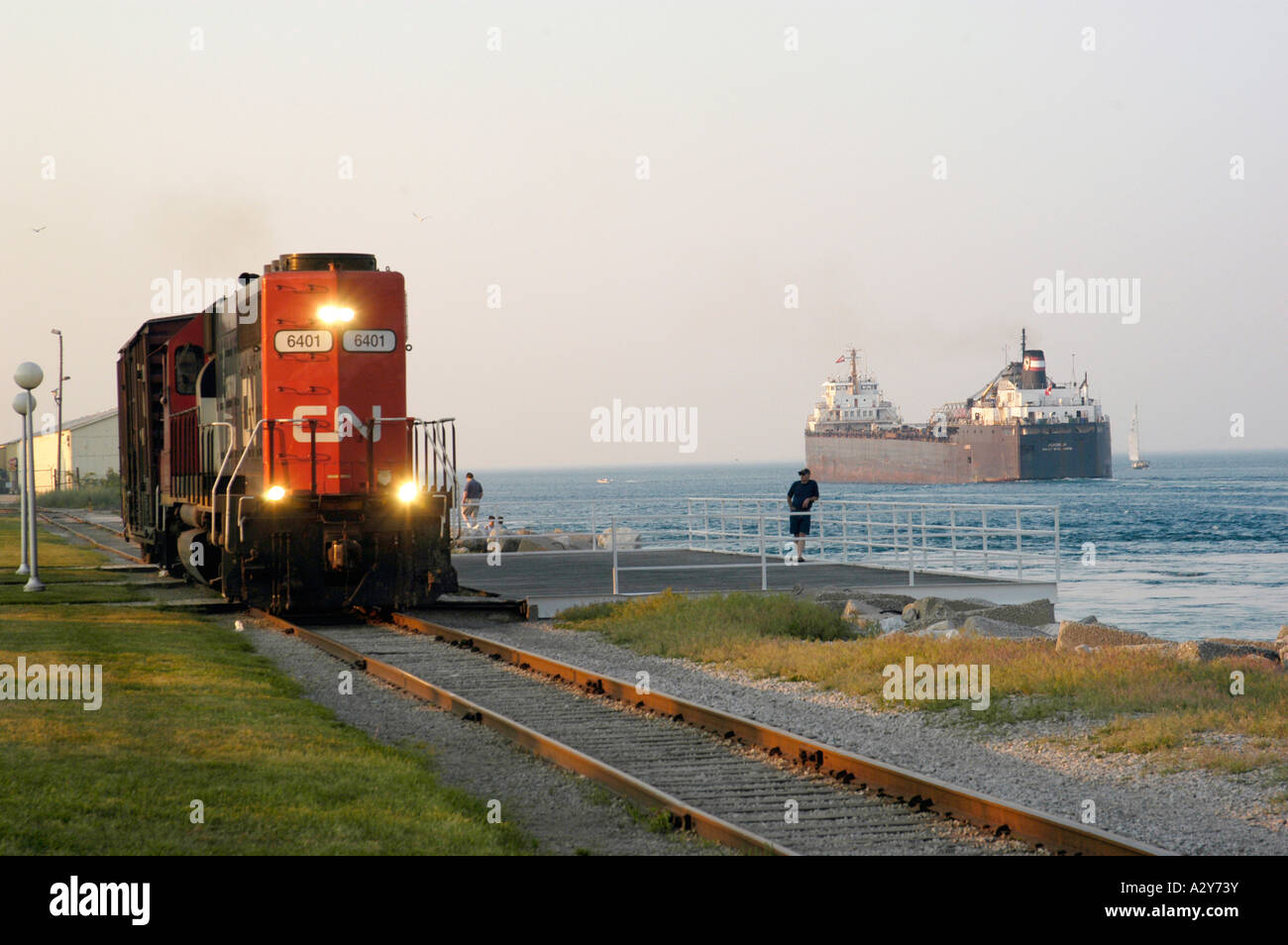 Two forms of shipping transportation Stock Photo - Alamy