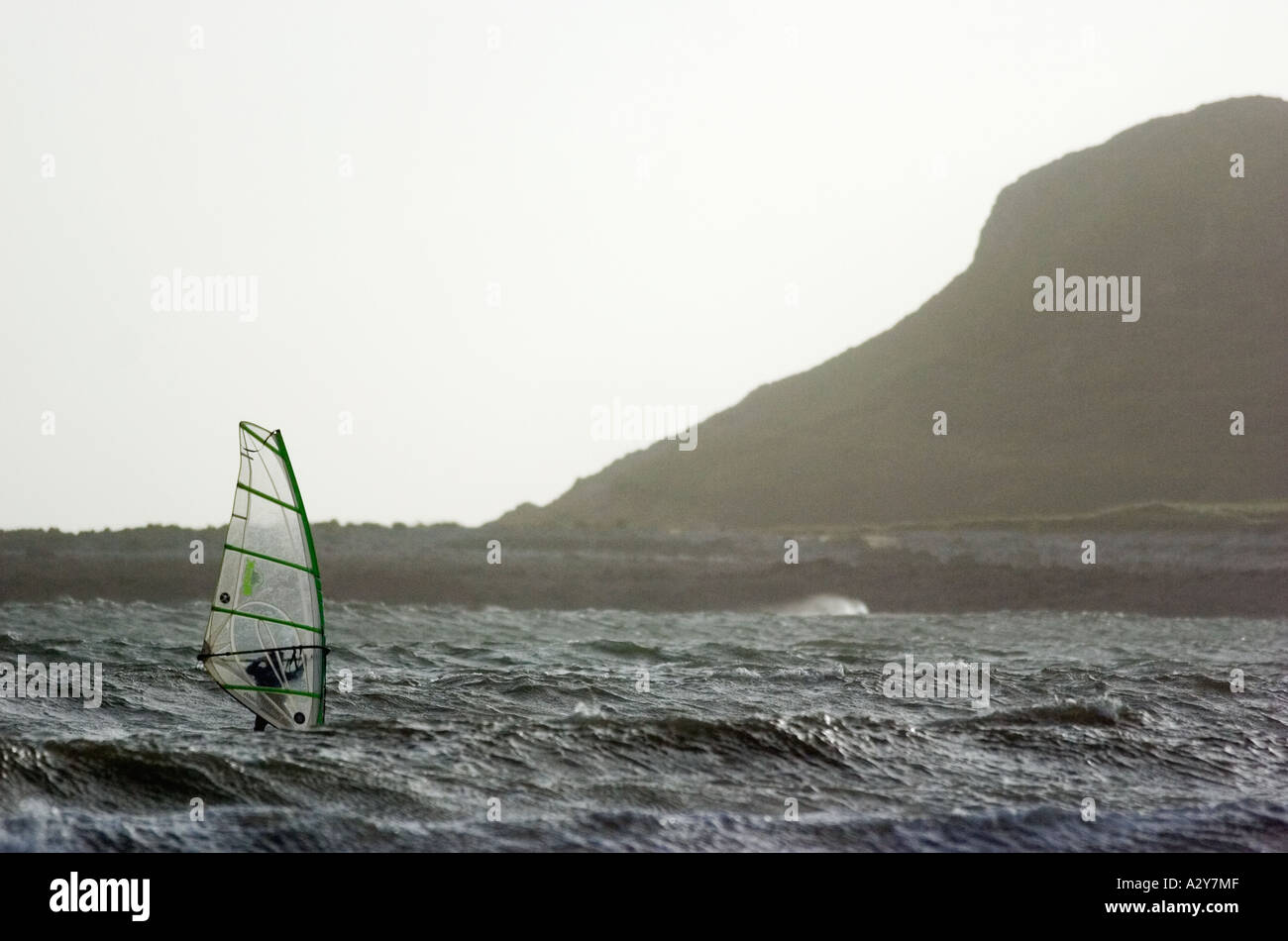 Windsurfing Port Eynon Point Gower Peninsular South Wales Stock Photo ...