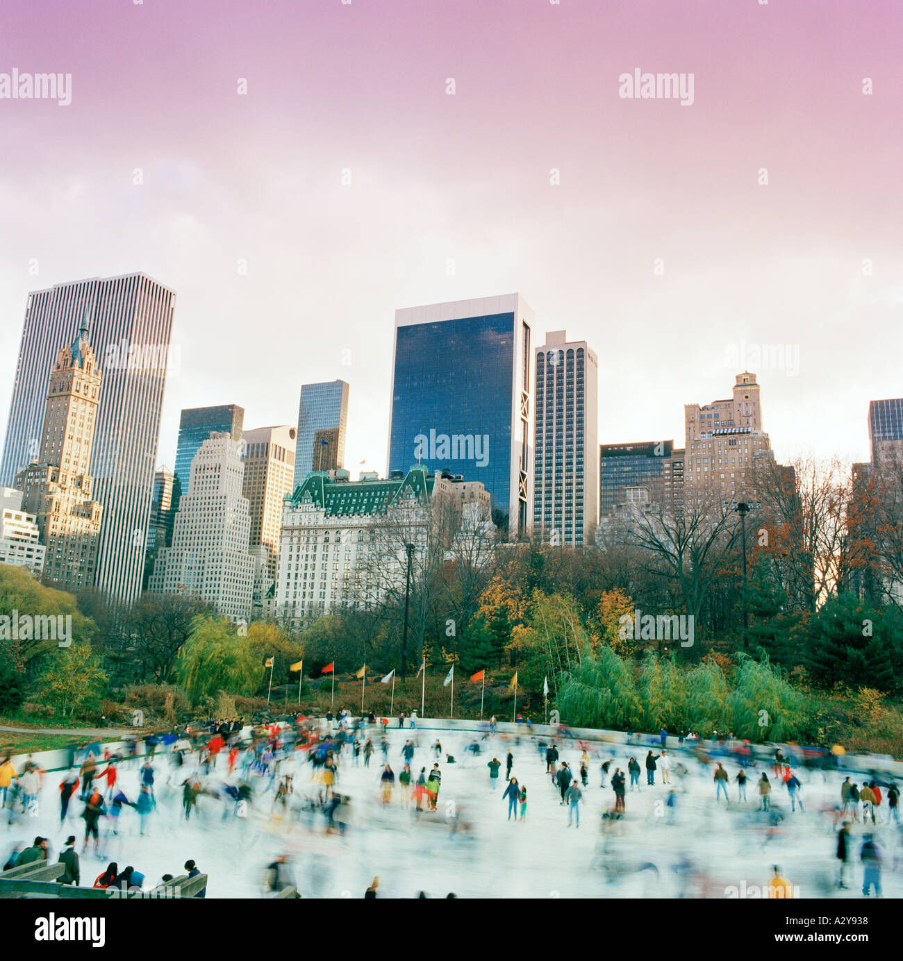 Central Park Skating Rink in Manhattan Island in New York City in the ...