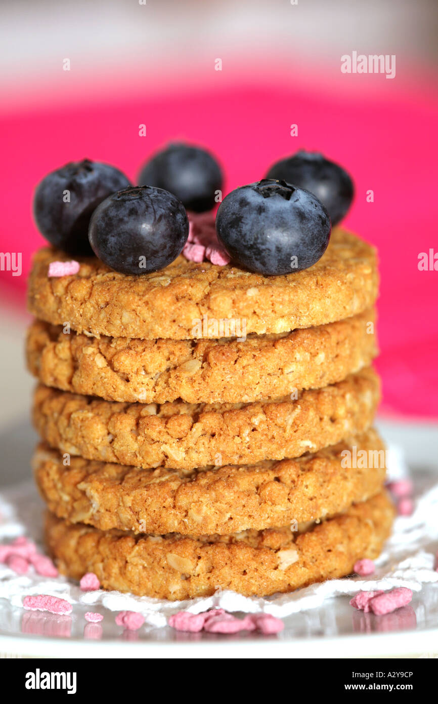 Blueberry pastry tower Stock Photo - Alamy