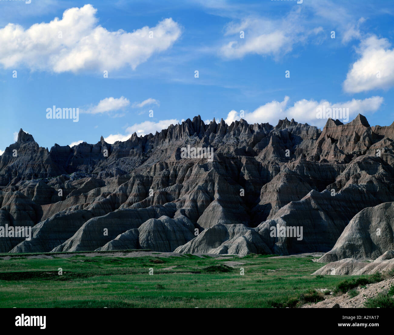 Badlands National Park in South Dakota where erosion has carved the ...
