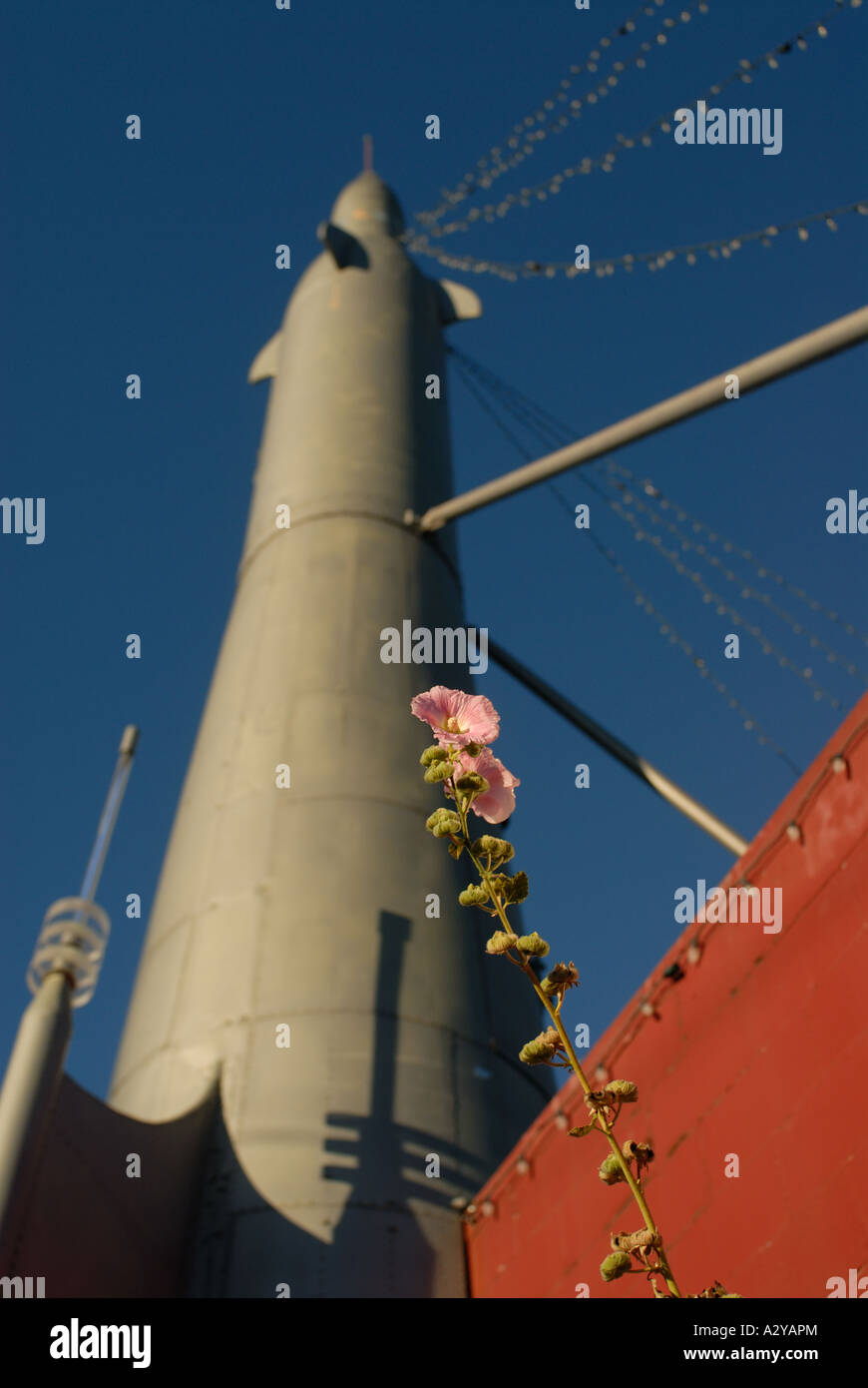 Rocket with flower in foreground. Fremont, Seattle Washington Stock ...