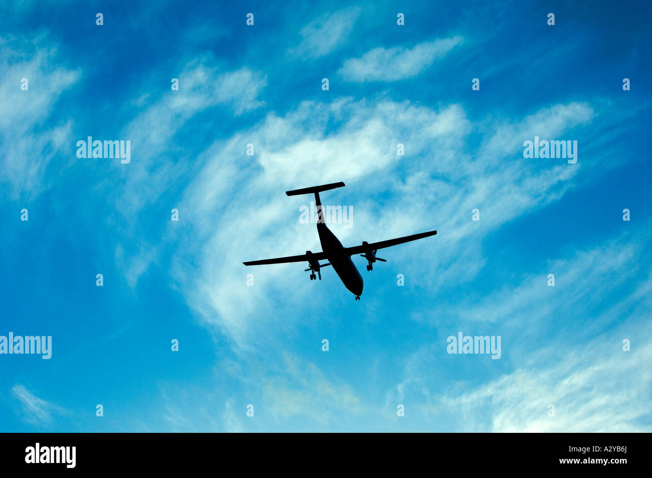 Airplane Landing in Manchester International Airport Stock Photo - Alamy