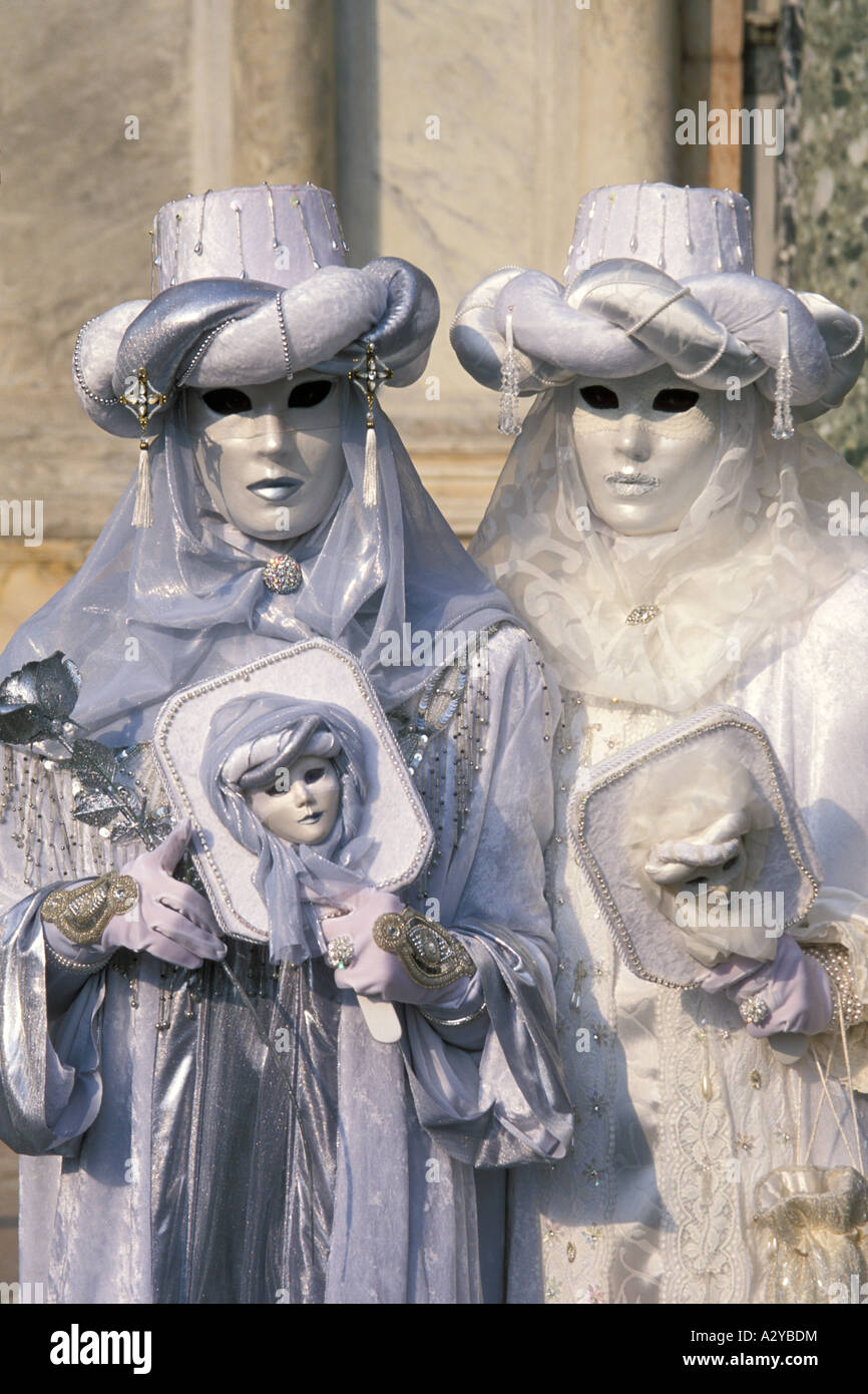 Fanciful Silver Costumes for Carnevale at Venice, Italy Stock Photo - Alamy