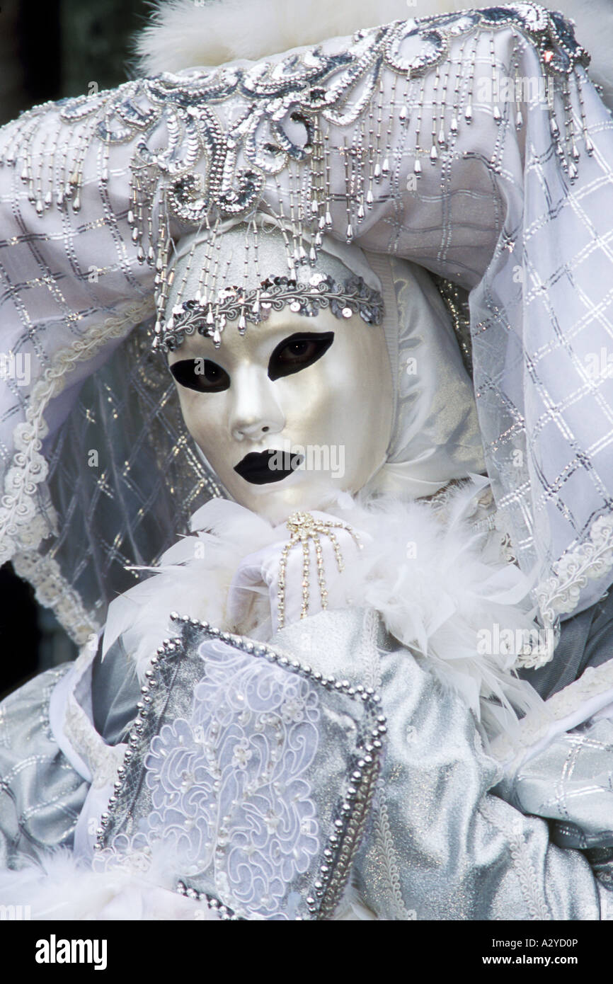 Silver Costume for Carnevale in Venice, Italy Stock Photo - Alamy