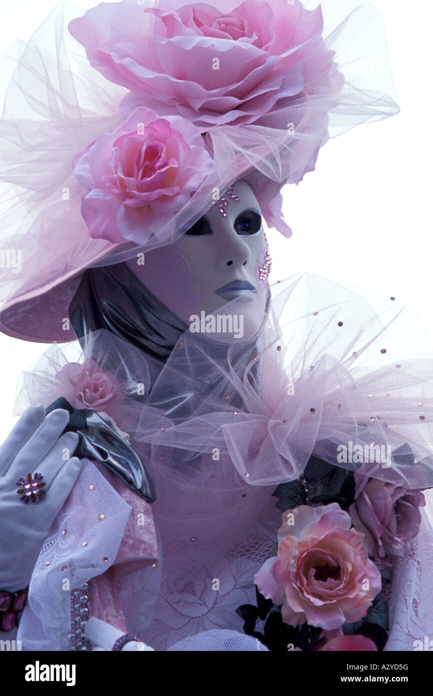 Soft Pink and Silver Create a Beautiful Carnevale Costume, Venice ...