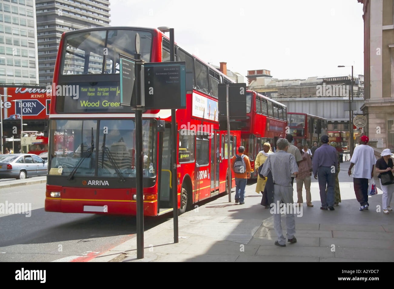 england london transport bus london bridge Stock Photo - Alamy