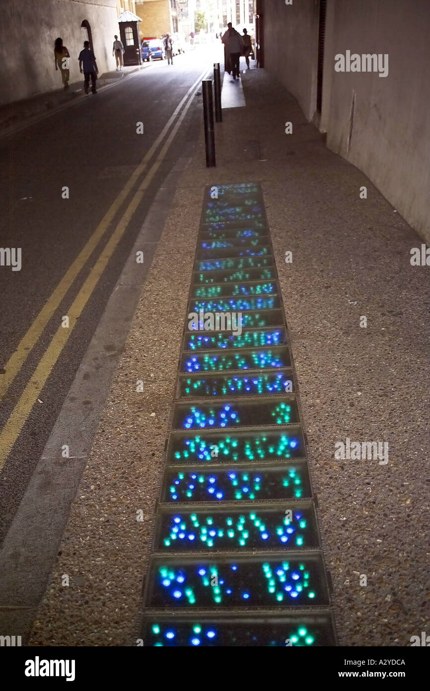 london river thames footpath illuminated pavement under london bridge ...