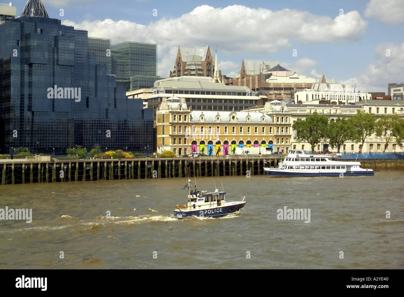 london view of the city of london financial district and the river ...
