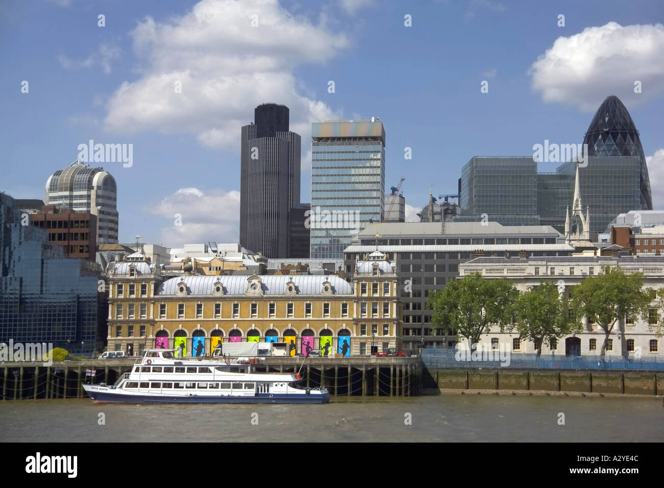 london view of the city of london financial district and the river ...