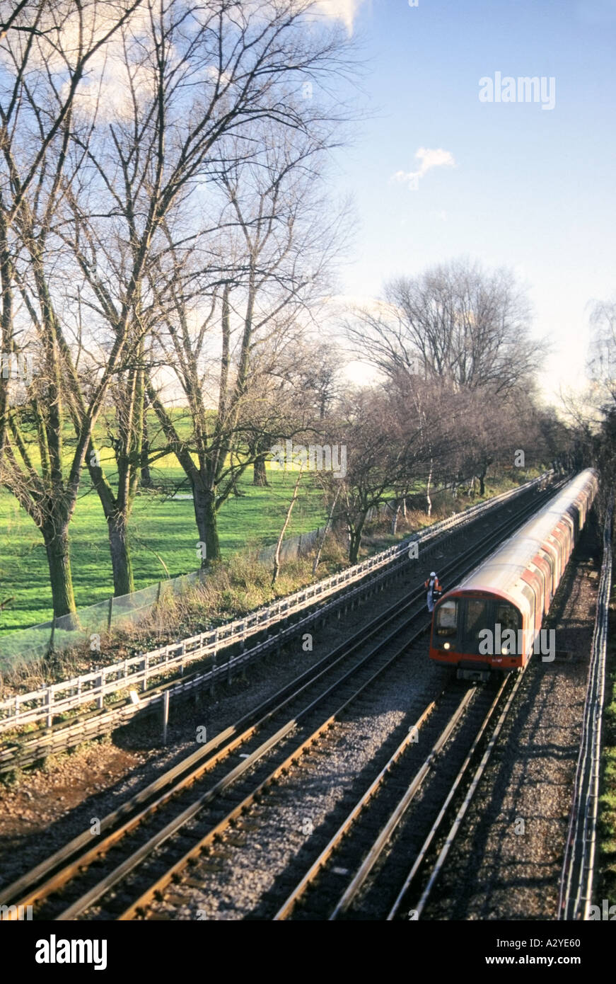 london underground central line near chipping ongar Stock Photo - Alamy