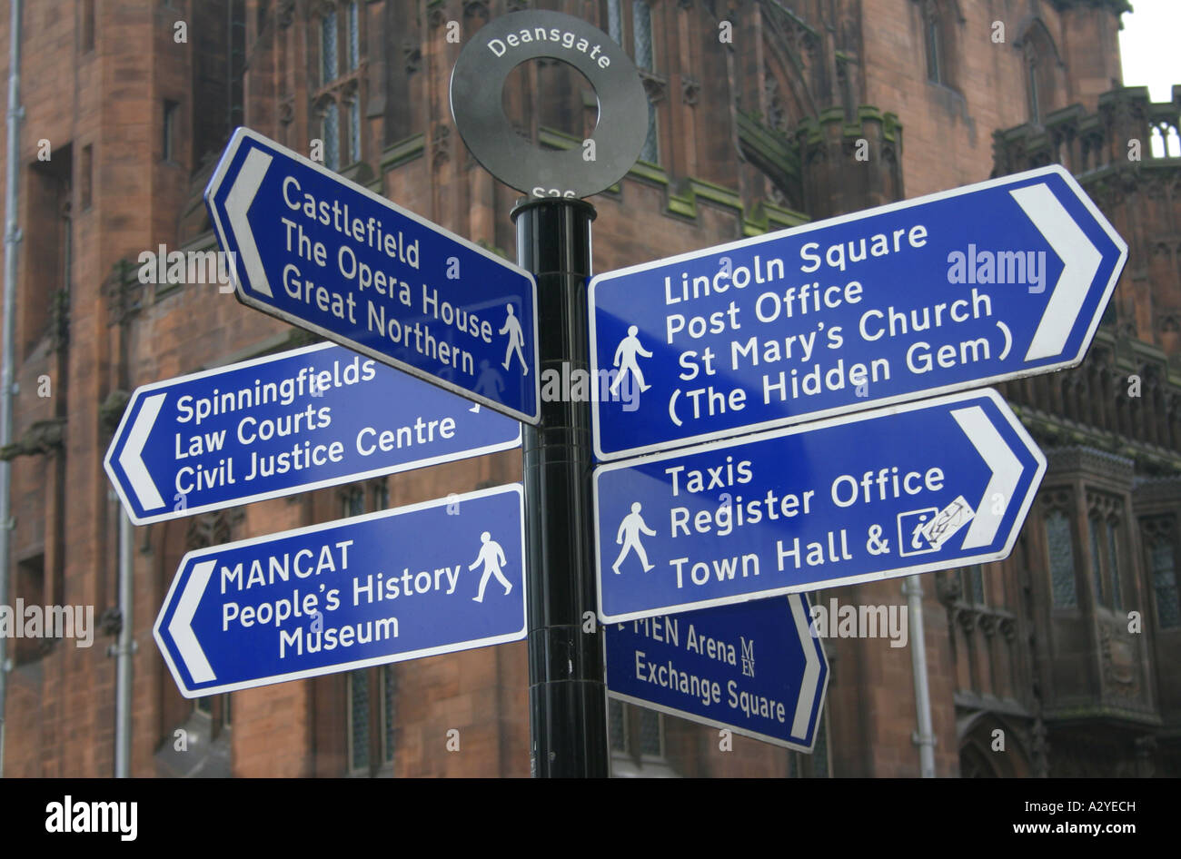 Manchester street sign Stock Photo - Alamy