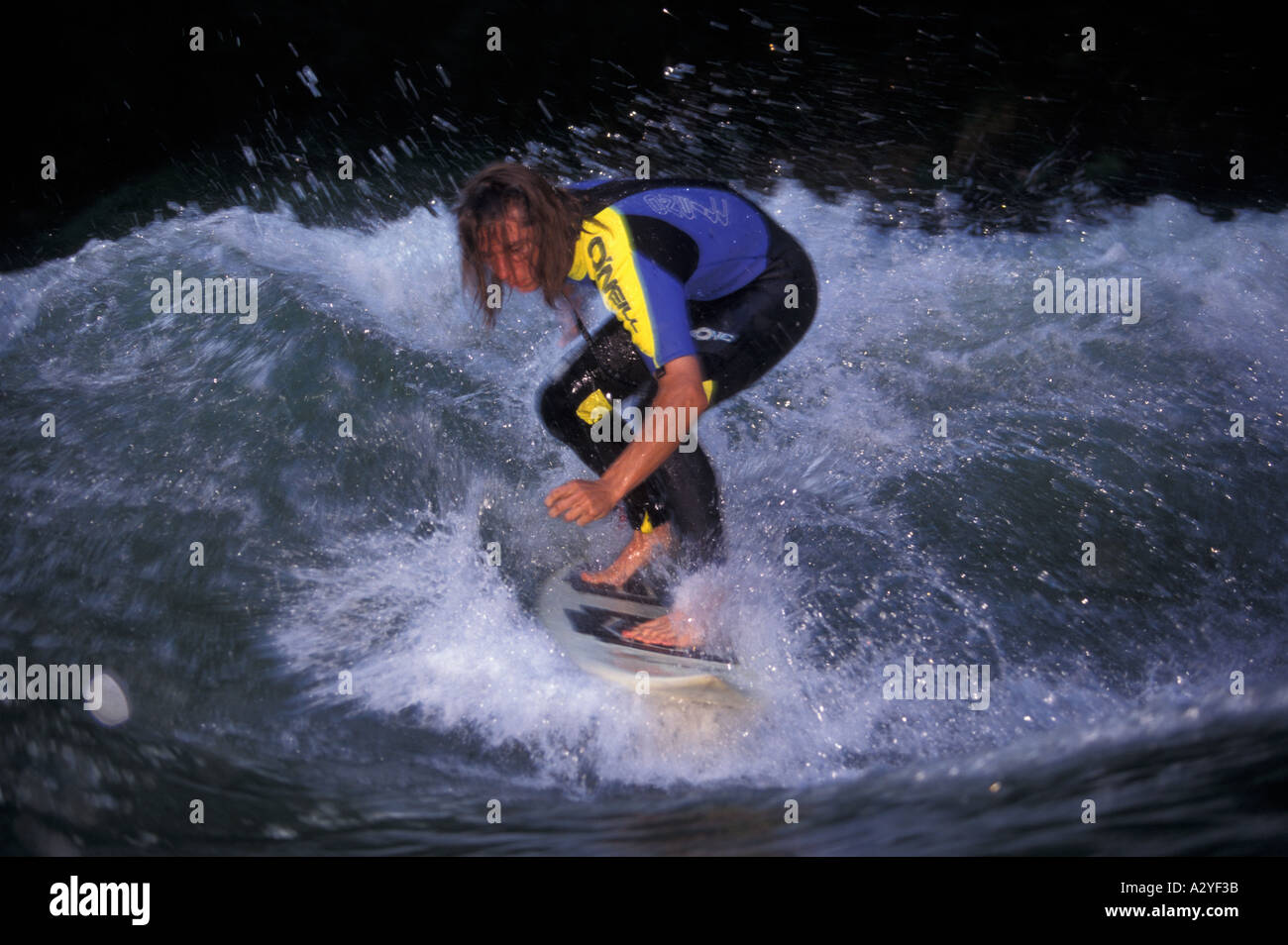 Surfing in the Eisbach Munich Germany Stock Photo - Alamy