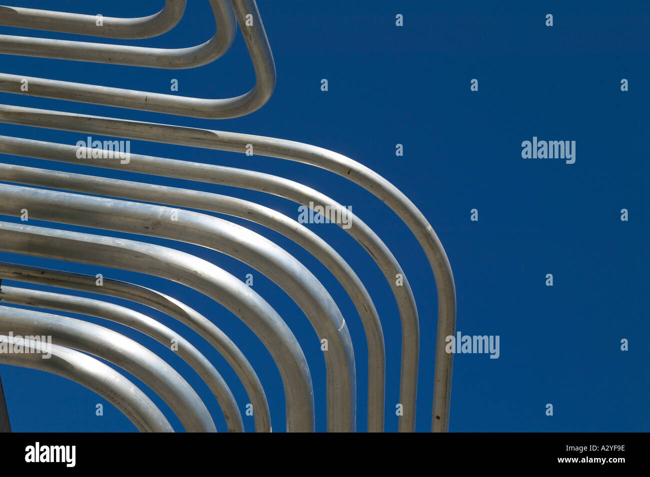 electrical conduit with dark blue sky background Stock Photo - Alamy