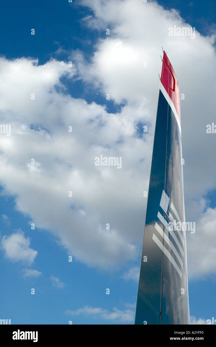 "US Airways" passenger jet airplane vertical stabilizer tail and rudder ...