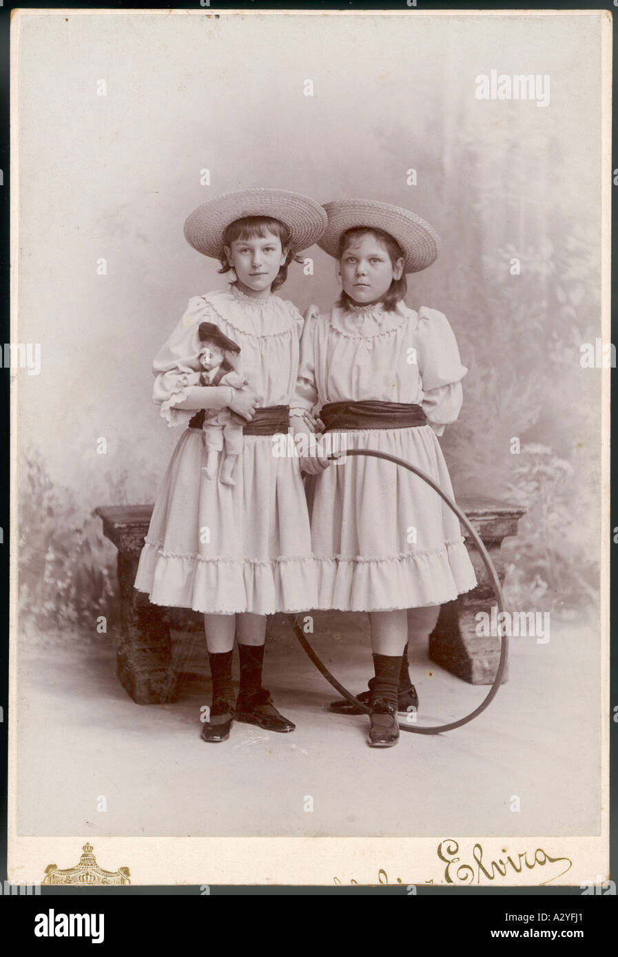 Two German Girls 19c Stock Photo - Alamy