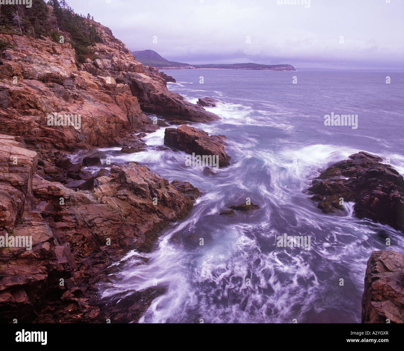 Atlantic Ocean and Otter Point at dawn Stock Photo - Alamy