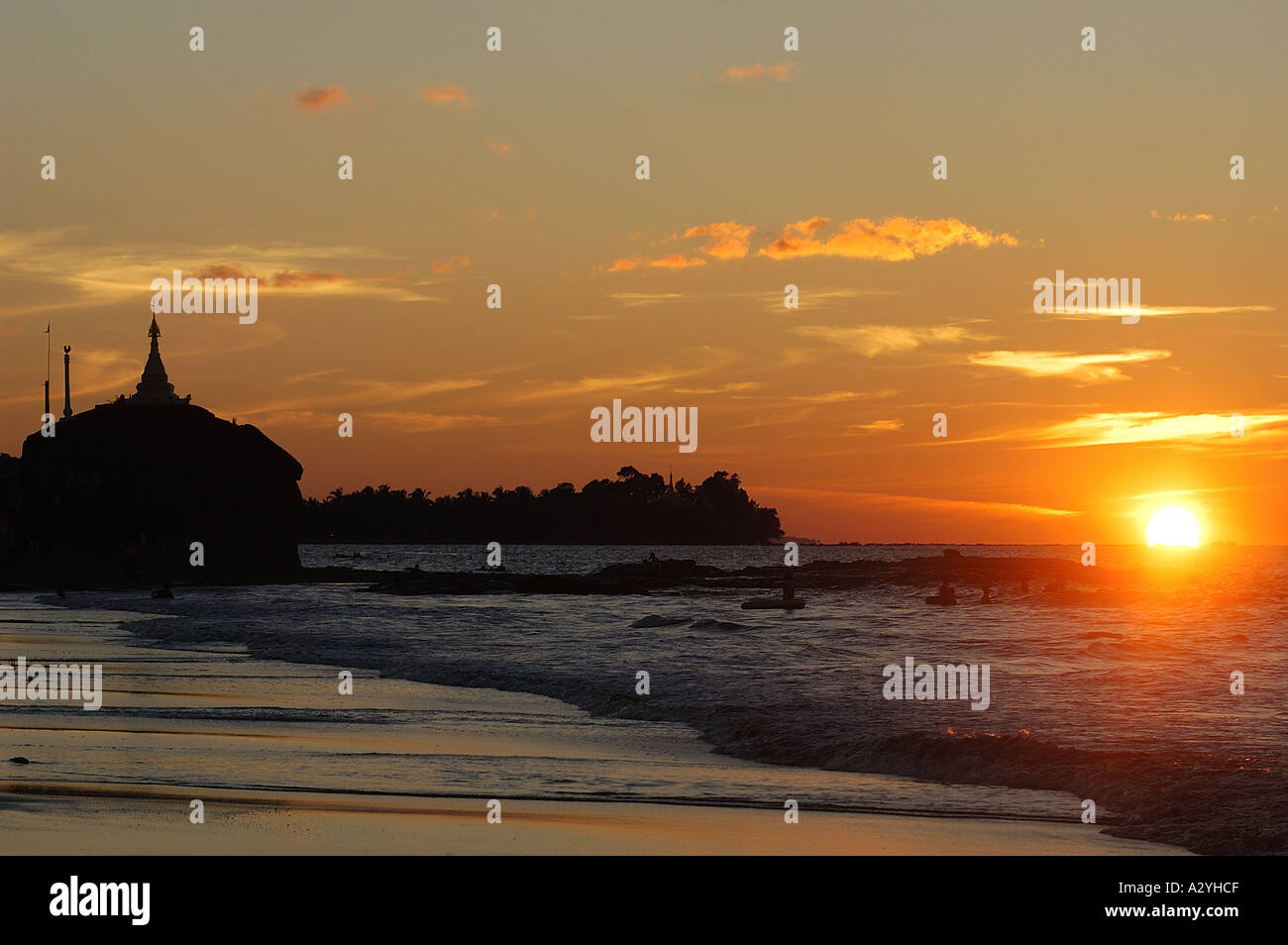sunset Chaungtha Beach Burma Myanmar Stock Photo - Alamy