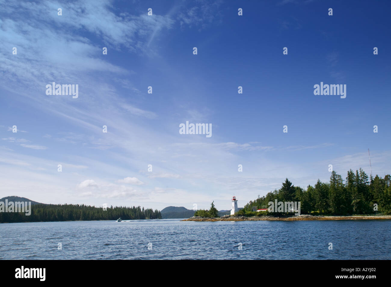 Light House Dryad Point Bella Bella British Columbia Canada Stock Photo ...