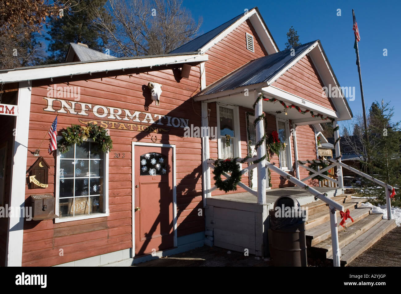 Image of the Information Station in Winthrop Washington Stock Photo - Alamy